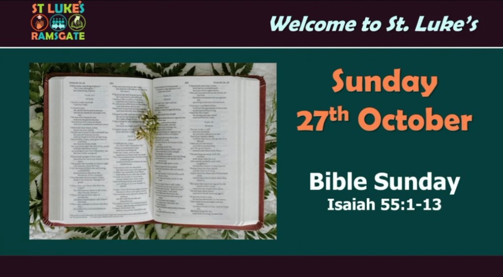 Bible Sunday (Isaiah 55:1-13) – St. George's Church Ramsgate